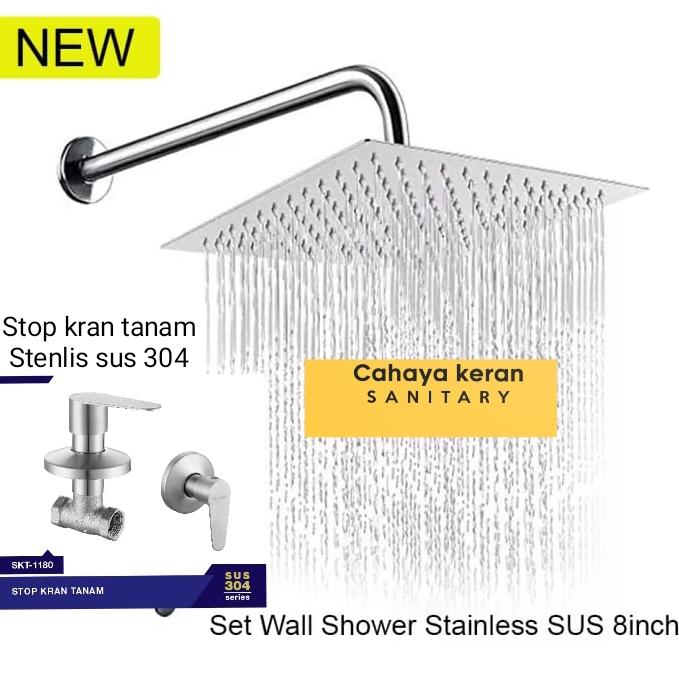 Promo HEAD SHOWER TANAM STENLIS/PAKET WALLSHOWER KRAN TANAM AIR DINGIN ...
