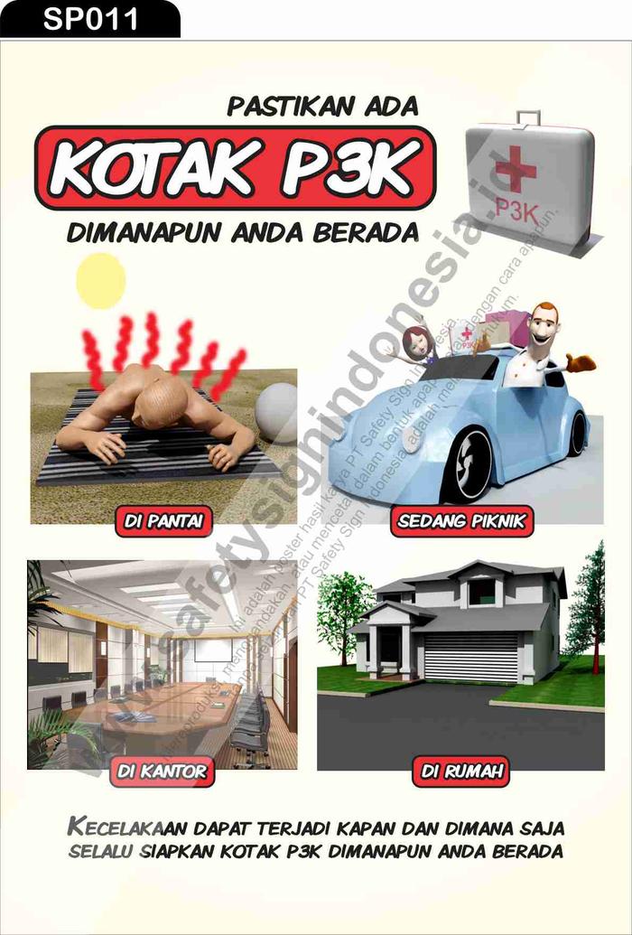 Jual SP011 Poster K3 Safety A2 Blok - Kotak P3K, Pastikan ada dimanapun ...