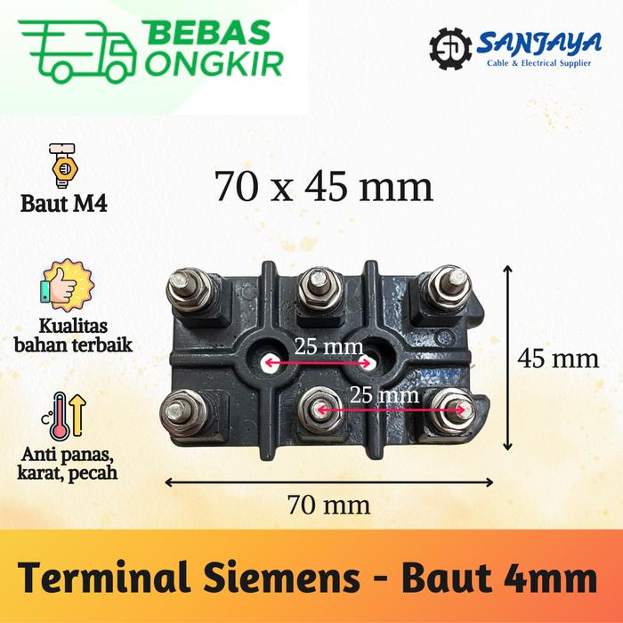Jual Terminal Koneksi Dinamo Siemens Baut 4MM TERMINAL ELEKTRO MOTOR ...