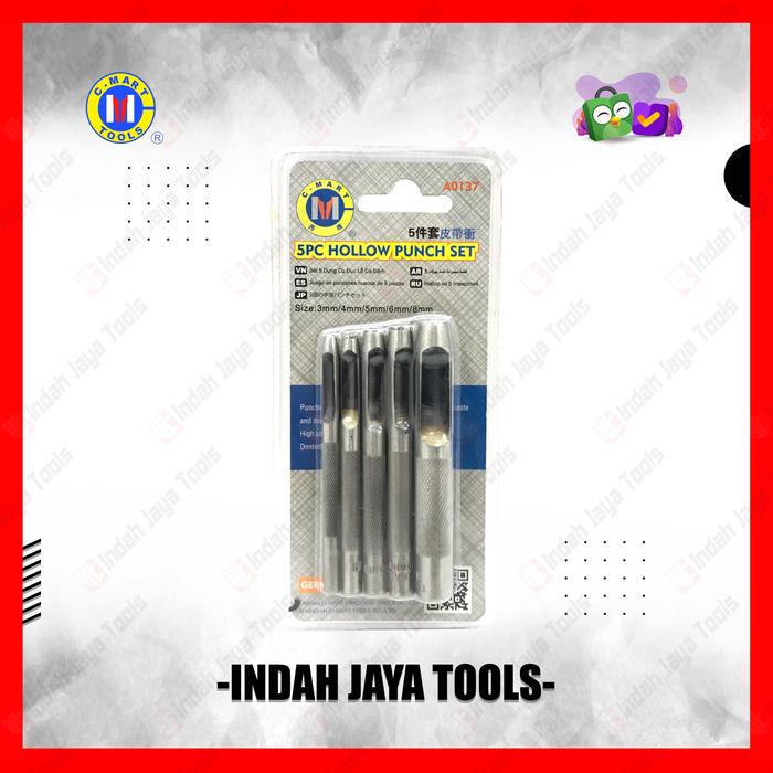 Jual C-MART A0137 Hollow Punch Set 5 Pc Mata Bor Plong Pembuat Lubang ...