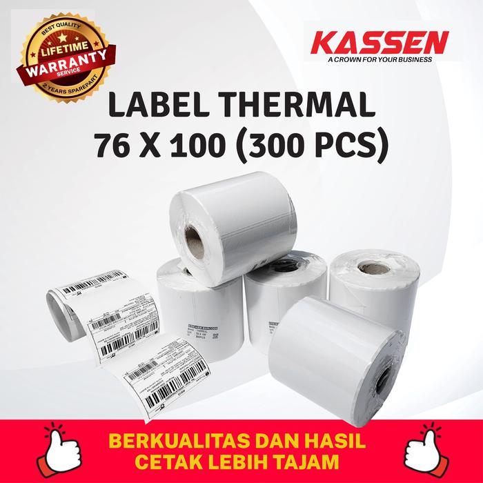 Jual Label Stiker THERMAL 76x100 isi 300 pcs Resi Pengiriman - Jakarta ...