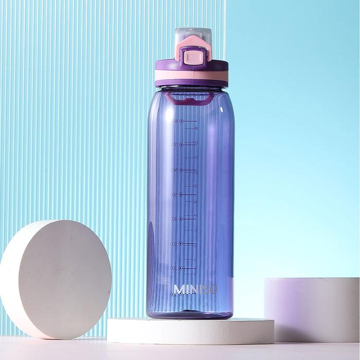 Promo MINISO Botol Air Minum Plastik 900mL Besar Olahraga Bottle Anti ...