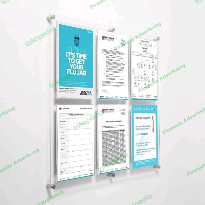 Jual PAPAN a5 informasi Transparan board wall tempel kertas pengumuman ...