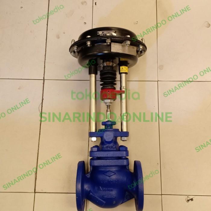 Jual Control valve 11/2" inch Dn 40 Pn 16 Dp 33 Pneumatic Actuator Ari ...