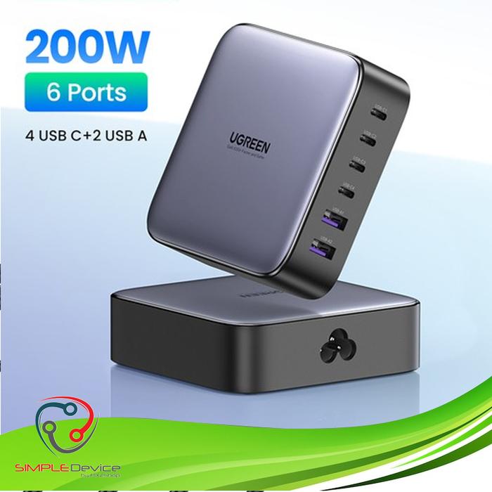 Jual UGREEN 200W Charger 6 Ports Power Delivery Fast Charging Type C ...