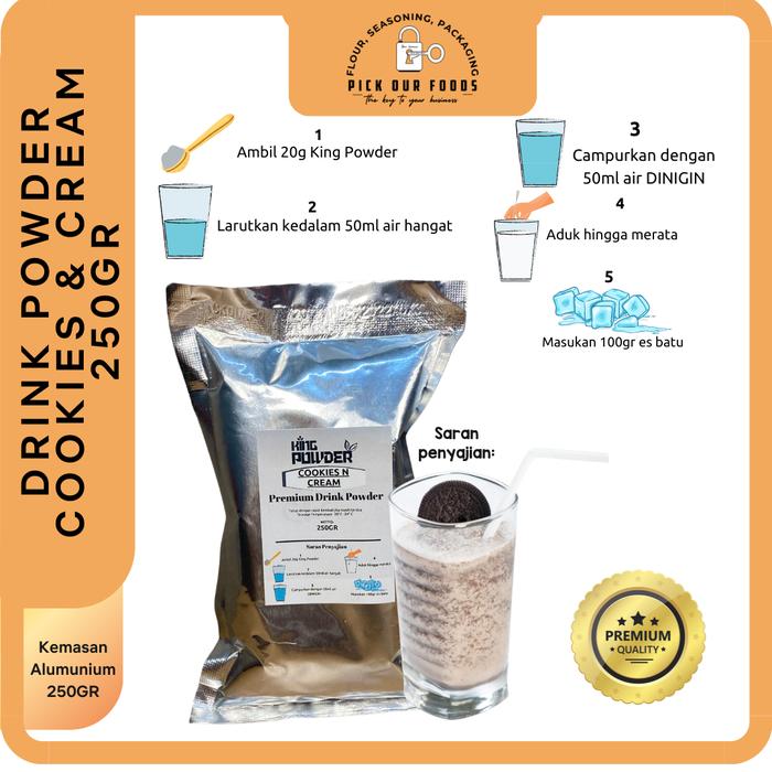 Promo Premium Cookies & Cream Powder Drink / Bubuk 250gr Cookies and ...