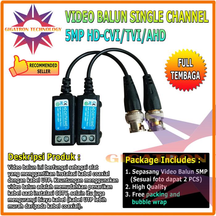 Promo Video Balun CCTV 5MP AHD Video Balun 5MP CVI TVI Video Balon ...