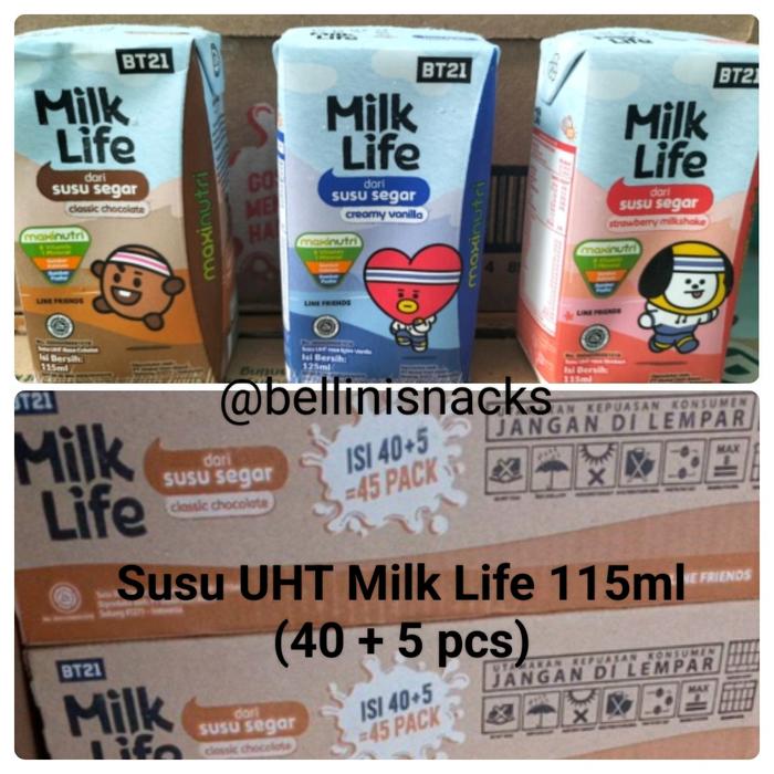 Jual Susu UHT Milk Life 115ml Dus Susu Milk Life Karton 40+5 MilkLife ...