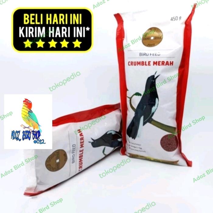 Jual Pakan Makanan Voer Pur Goldcoin Crumble Merah Burung Kacer Dll ...