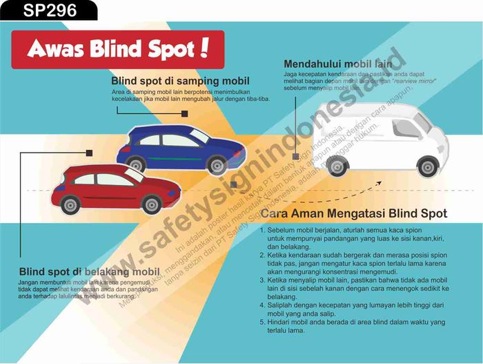 Jual SP296 Poster K3 Safety A1 - AWAS BLIND SPOT - Kota Cimahi - Safety ...