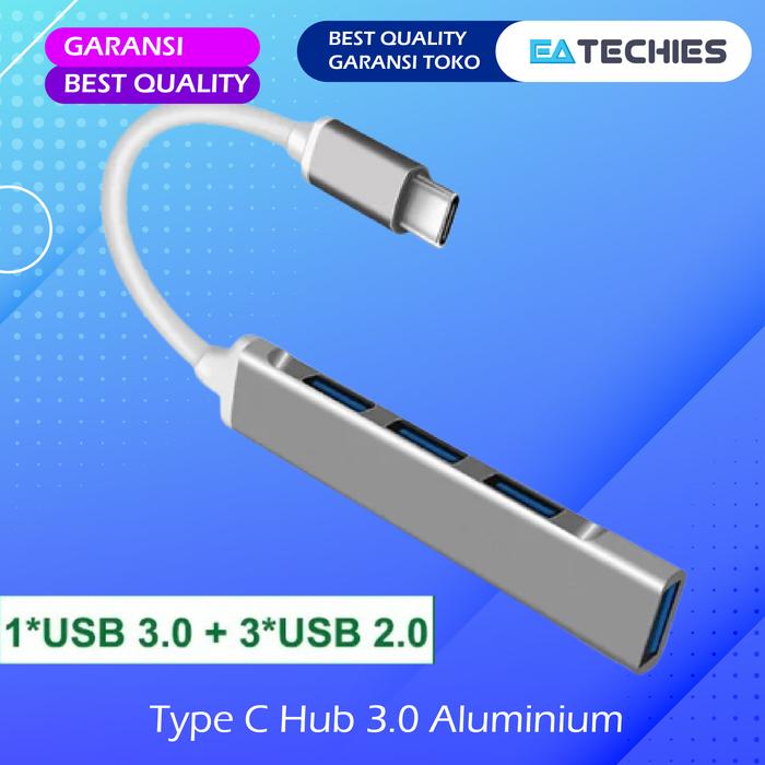 Jual USB Hub Type C 4 Port Aluminium USB-C Hub 3.0 Speed Converter ...