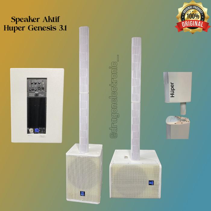 Jual Speaker Aktif Huper Genesis 3.1 - Putih / Huper Genesis 3.1 Putih ...