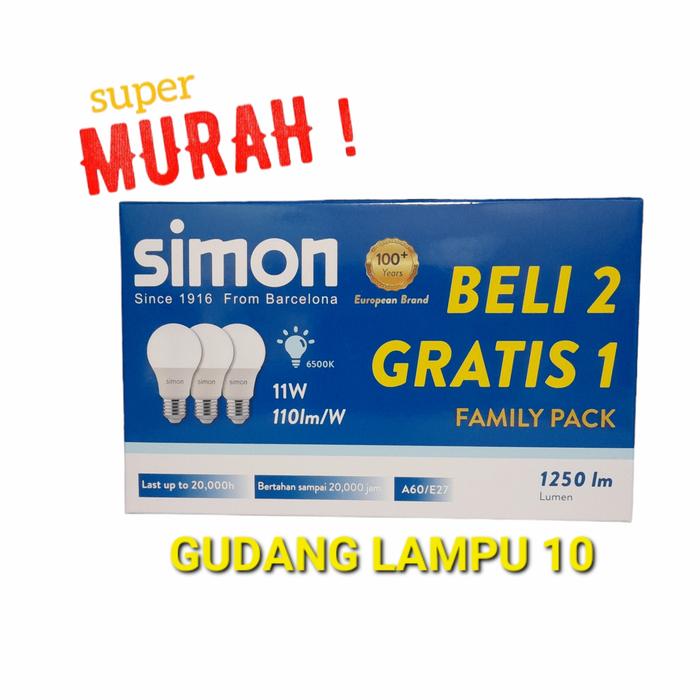 Jual LED Bulb Multipack Paket 2+1 SIMON 11 Watt - Kota Bandung - Gudang ...
