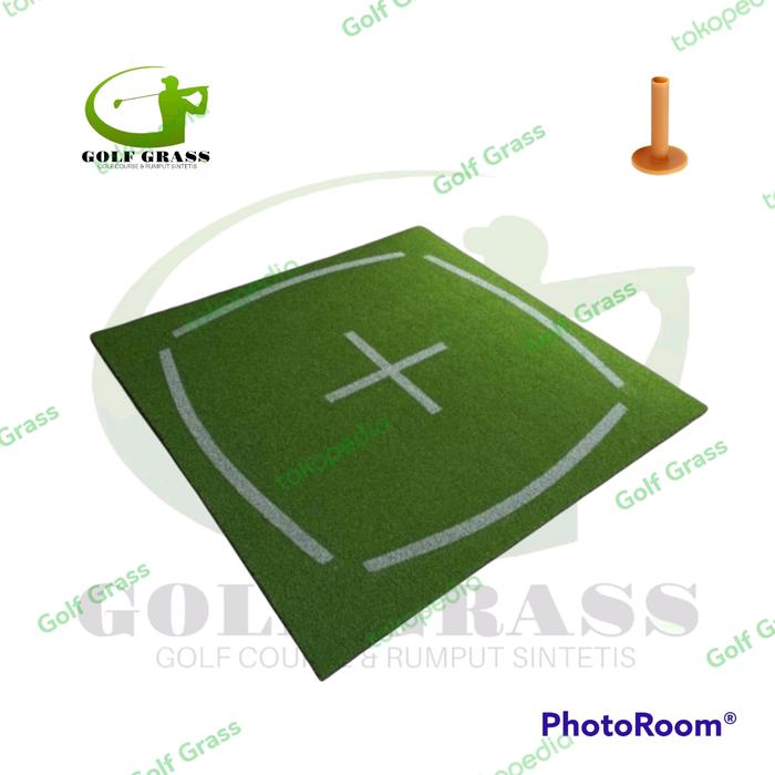Promo PROMO.. KARPET DRIVING GOLF MAT WHITEY UKURAN 100*100 CM FREE TEE ...