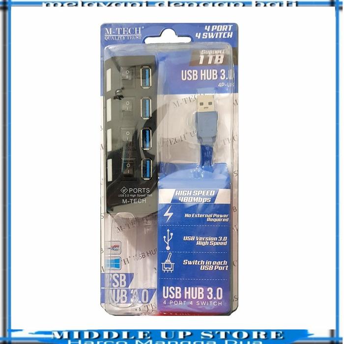 Jual USB HUB 4 port USB Tambahan 4 Port Panjang Kabel 1.2 Meter USB 3.0 ...