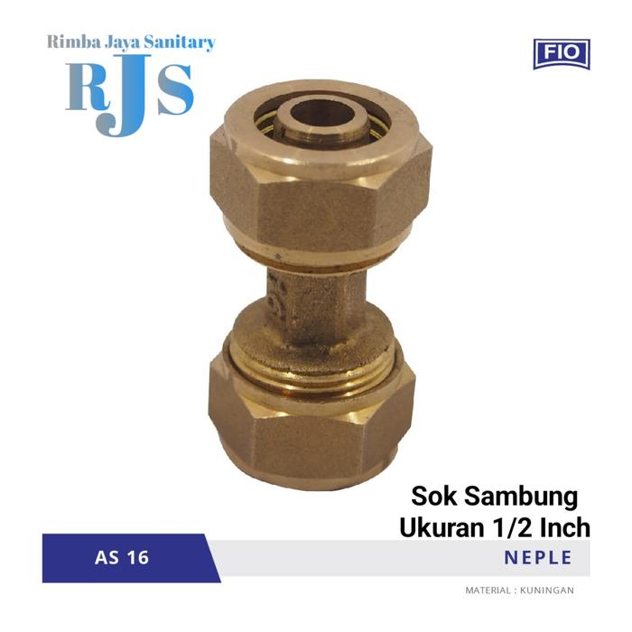 Jual Sok Sambungan 1/2 inch Kuningan/Sambungan Pipa Air Panas Dingin ...