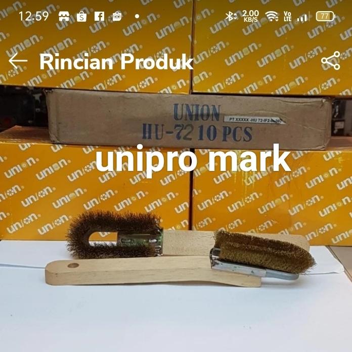 Jual SIKAT GAGANG KAYU HU-72 HAND BRUSH KUNING BRASS 2 BARIS UNION ...