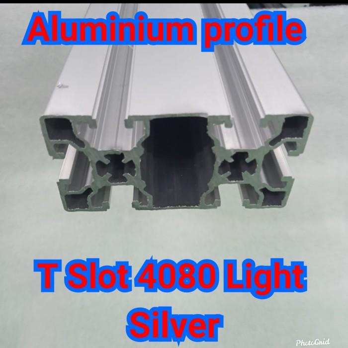Jual Aluminium profile T slot 4080 Light Silver Pjg 6 meter - Kab ...