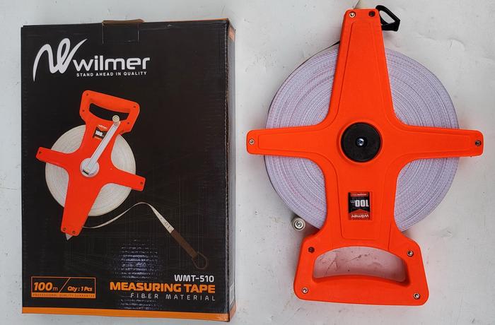 Jual Meteran Rol Tancap Fiber 50M 100M WILMER Meteran KAIN Tanah Gulung ...
