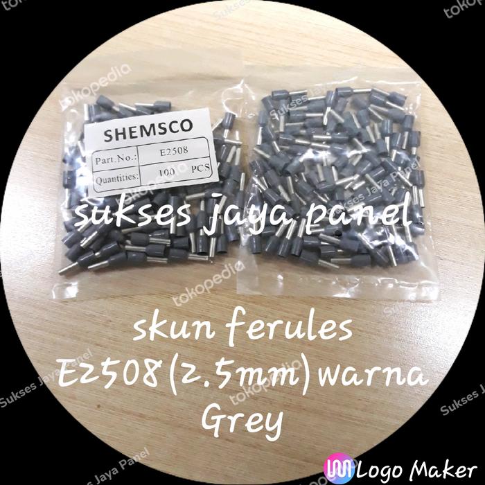 Jual skun ferules 2.5mm type E2508 abu-abu/ grey (satu ukuran - satu ...