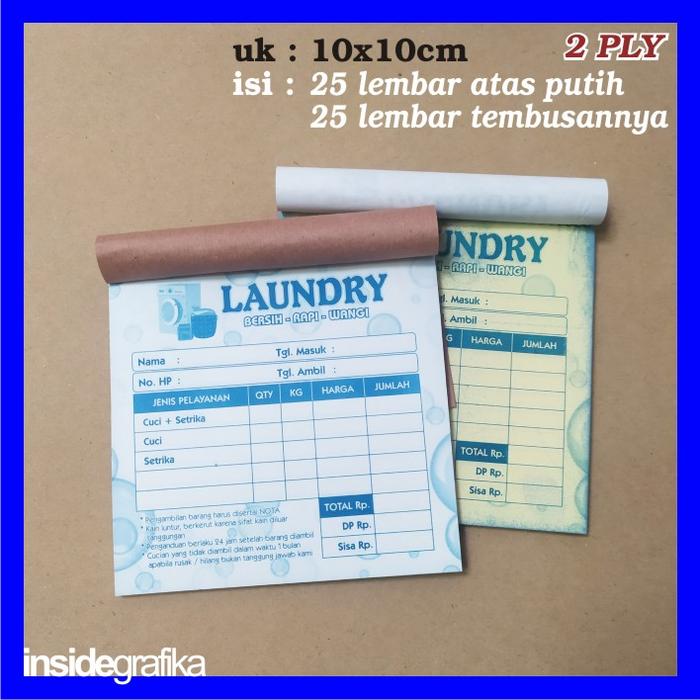 Jual Nota Laundry 2 Ply Kuitansi Loundry Struk Cuci Baju Kwitansi Kertas - Kota Surakarta ...
