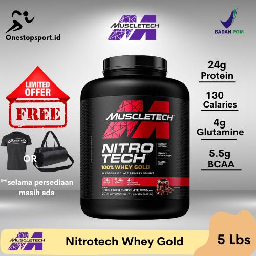 Jual Muscletech Nitrotech Whey Gold 5.5lb Whey Protein Isolate ...
