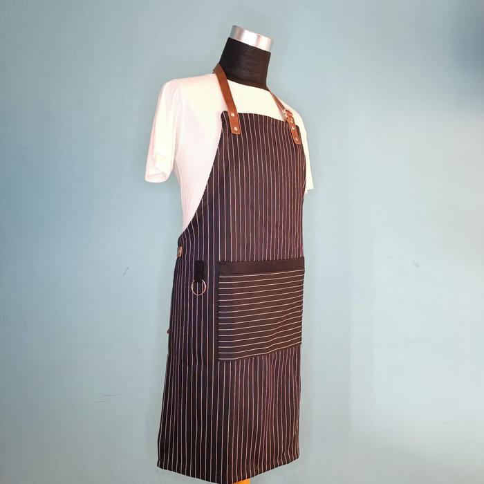 Promo Apron Full Body Bahan Scuba Tali Kulit Model Kalung Koki Waiters ...