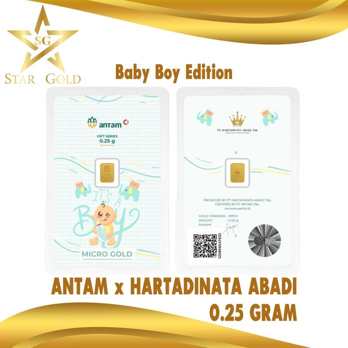 Jual LOGAM MULIA MICRO GOLD ANTAM HARTADINATA 0.25 GRAM BABY BOY SERIES ...