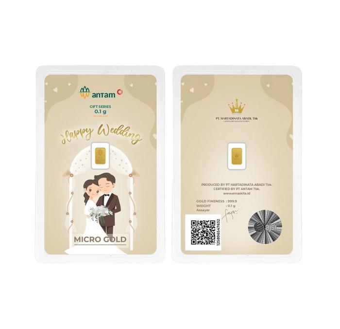 Jual LOGAM MULIA MICRO GOLD ANTAM HARTADINATA 0.1 GRAM WEDDING INTER ...