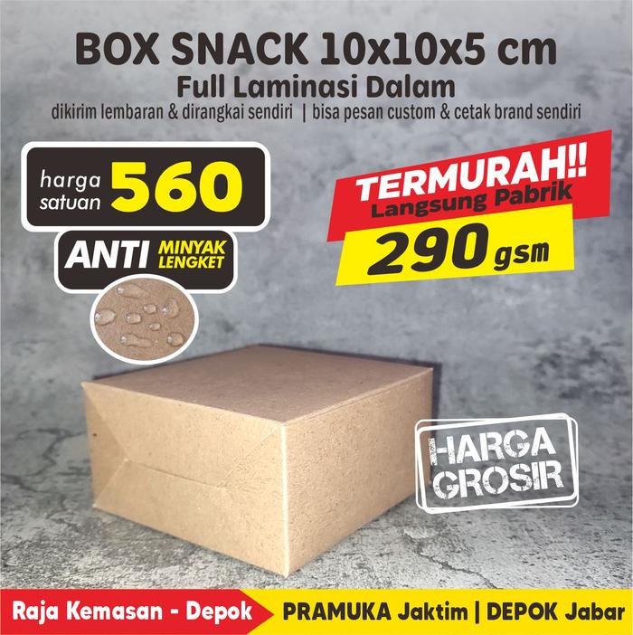 Jual BOX KUE 10X10X5 CM KRAFT POLOS FULL LAMINASI - Kota Depok - Kotak ...