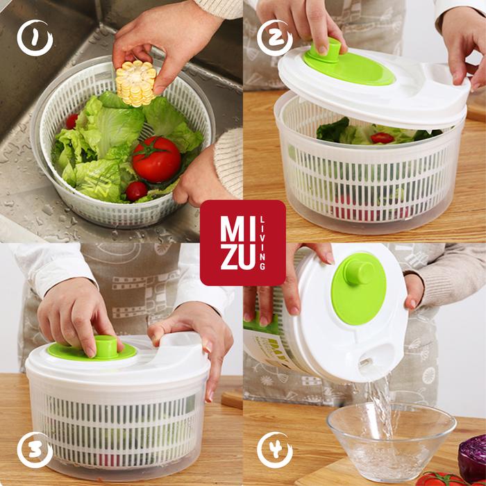 Jual Mizu Hayate 3.5l Vegetable Salad Spinner Pengering Sayuran Putar ...