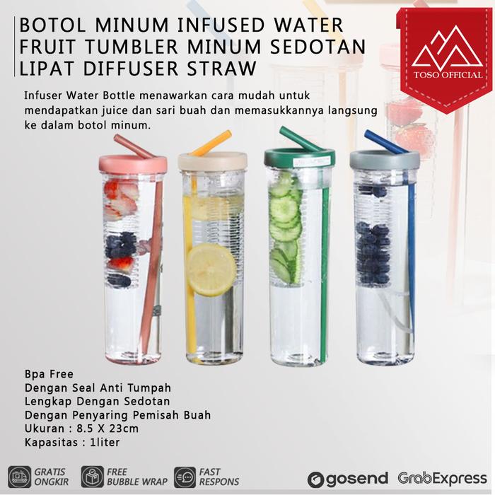 Jual BOTOL MINUM INFUSED WATER FRUIT TUMBLER MINUM SEDOTAN LIPAT INFUSER - Jakarta Pusat - Toso ...