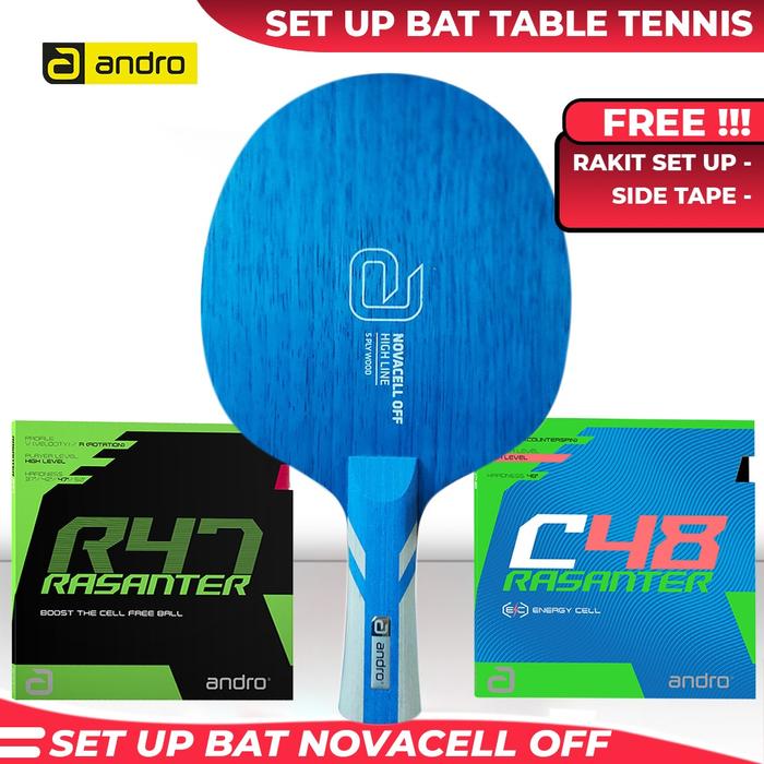 Jual Paket Bat Pingpong Rakitan Andro Novacell OFF Andro Rasanter R47 C48 - Jakarta Pusat ...