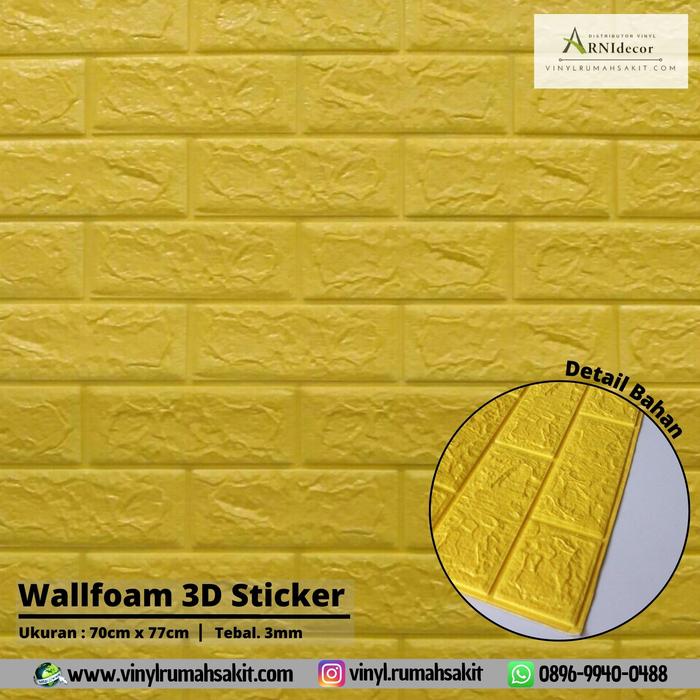 Jual Wallfoam Sticker Dinding 3D Motif Bata Warna Kuning Tebal 3mm ...