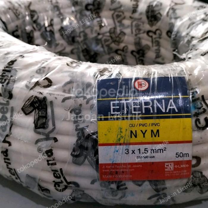 Jual Kabel Listrik NYM 3x1.5 mm Putih Kawat Tembaga 3 x 1.5 Eterna (50mtr) - Kota Surabaya ...