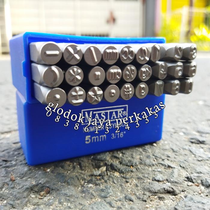 Jual mastar number & symbol 5 mm angka ketok dan simbol 5 mm mastar ...