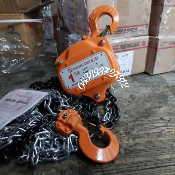 Jual Chain Block 1 Ton x 3 meter Nagasaki Takel Hand manual alat angkut ...