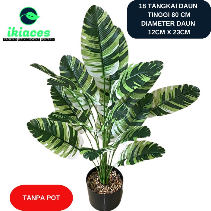 Jual DAUN PISANG JUMBO ARTIFICIAL CORAK DAUN PISANG PLASTIK BUNGA POT ...