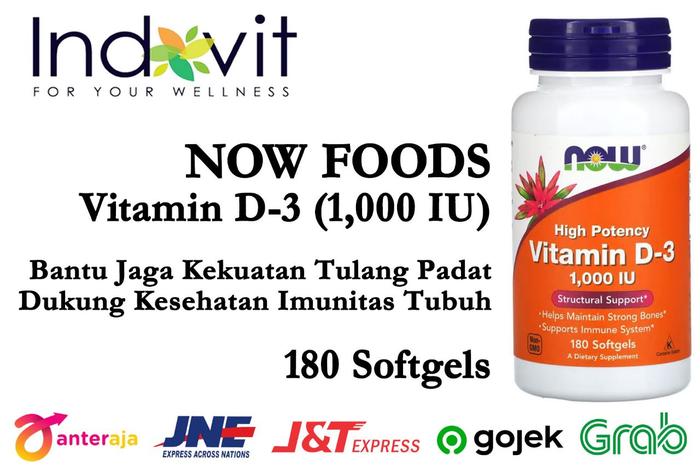 Jual Now Food Vitamin D3 1000 IU 180gel Vitamin D3 1000IU Vit D3 ORI ...