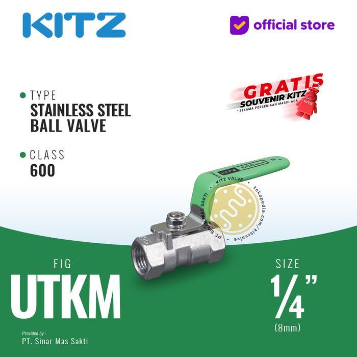 Jual KITZ Stainless Ball Valve Fig. 600 UTKM , 1/4" - 8A - 8mm , Drat Screw - Jakarta Pusat ...