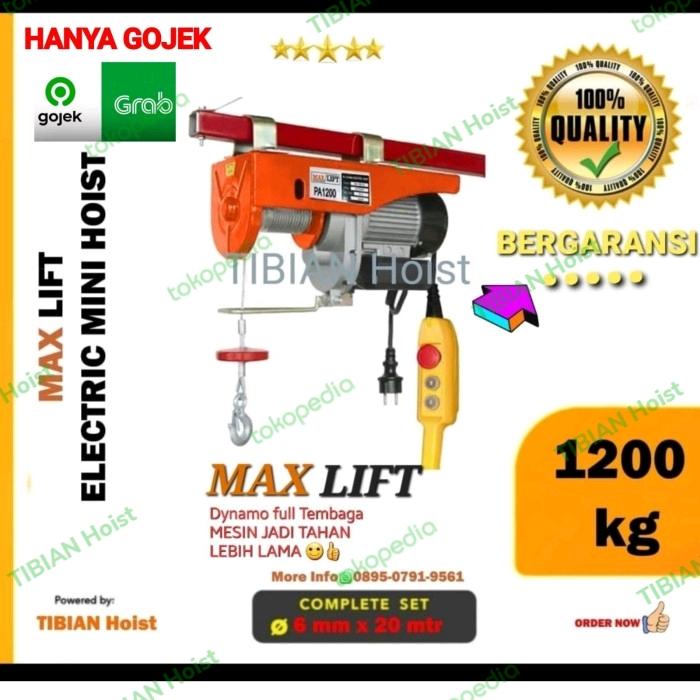 Jual MAXLIFT Electric mini hoist wire PA1200 (1200Kg) 20Mtr (HANYA ...