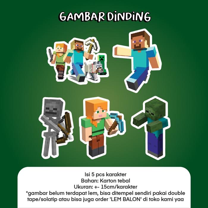 Jual TOPPER CAKE MINECRAFT HBD DEKORASI ULTAH HIASAN KUE HAPPY BIRTHDAY ...