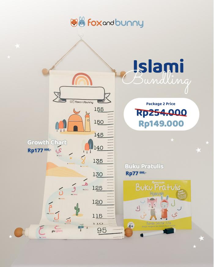 Promo Fox and Bunny - Package 2 – Growth Chart + Buku Pratulis Hijaiyah ...