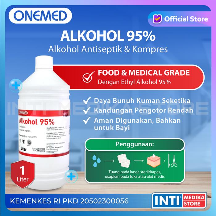Jual ONEMED - Alkohol 70% 1 liter / Alkohol Antiseptik - 95% - Kota ...