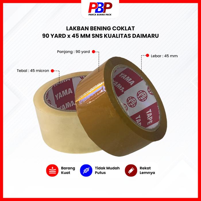 Jual Lakban Bening Coklat 90 Yard x 45mm Sns Kualitas Daimaru Perekat ...