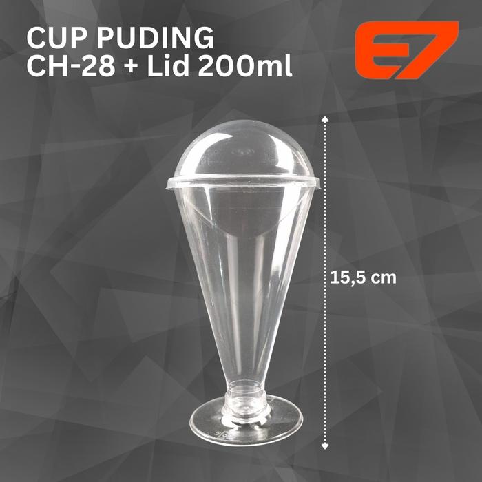 Jual Cup Dessert Pudding Plastik PS CH-28 200ml - Gelas Puding, Desert ...