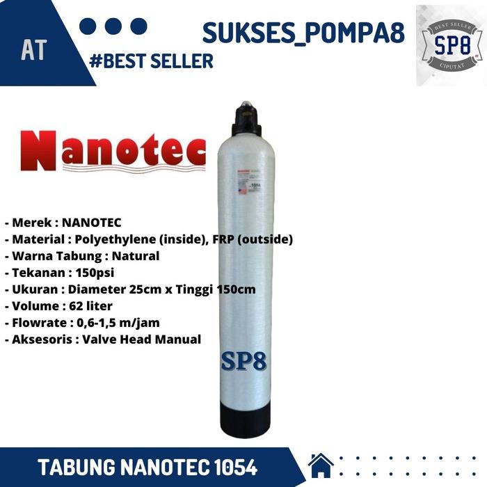Jual Tabung Filter Air FRP NANOTEC 1054 + Head Manual - Kota Tangerang Selatan - Sukses Pompa8 ...