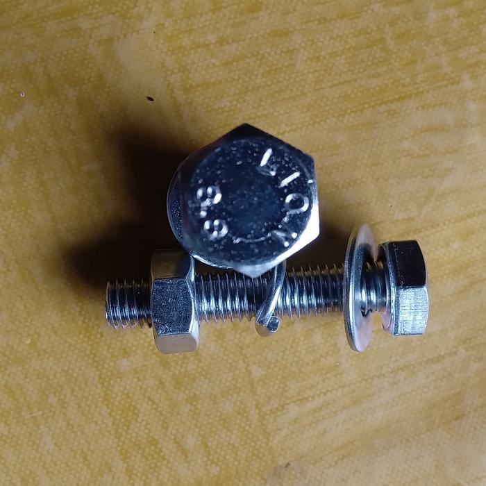 Jual baut mur baja 8.8 full drat M16 × 100mm galvanis putih - Jakarta Pusat - pahrul jaya ...