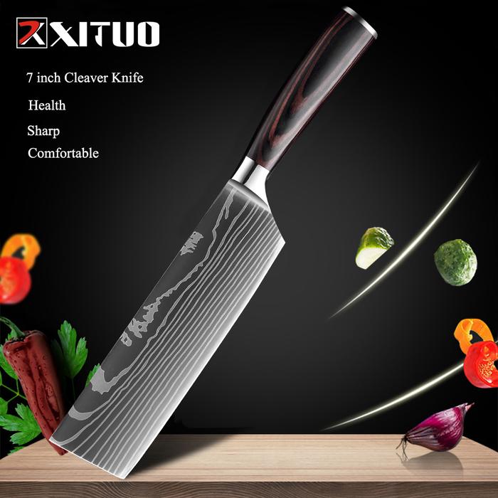 Jual Pisau Cleaver Golok Nakiri Knife Potong Daging Tulang Chef Pro ...