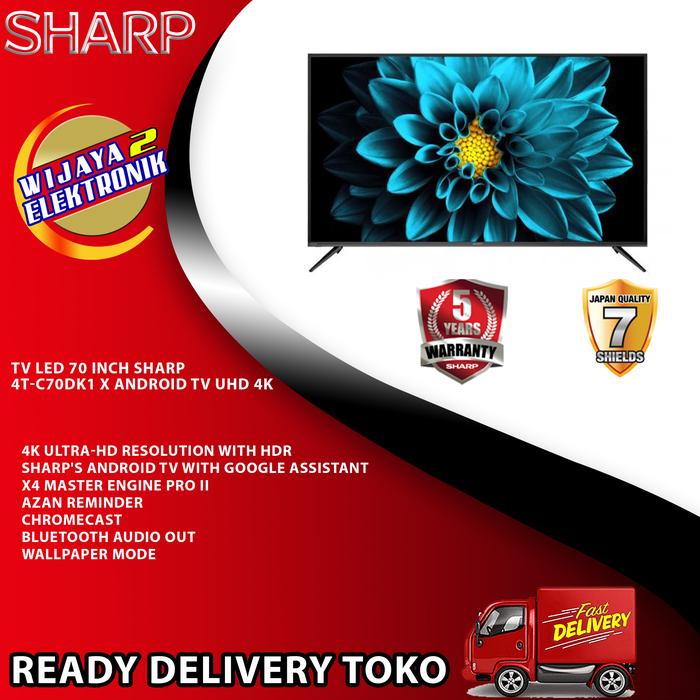 Jual TV LED 70 INCH SHARP 4T-C70DK1 X ANDROID TV UHD 4K - Kota ...
